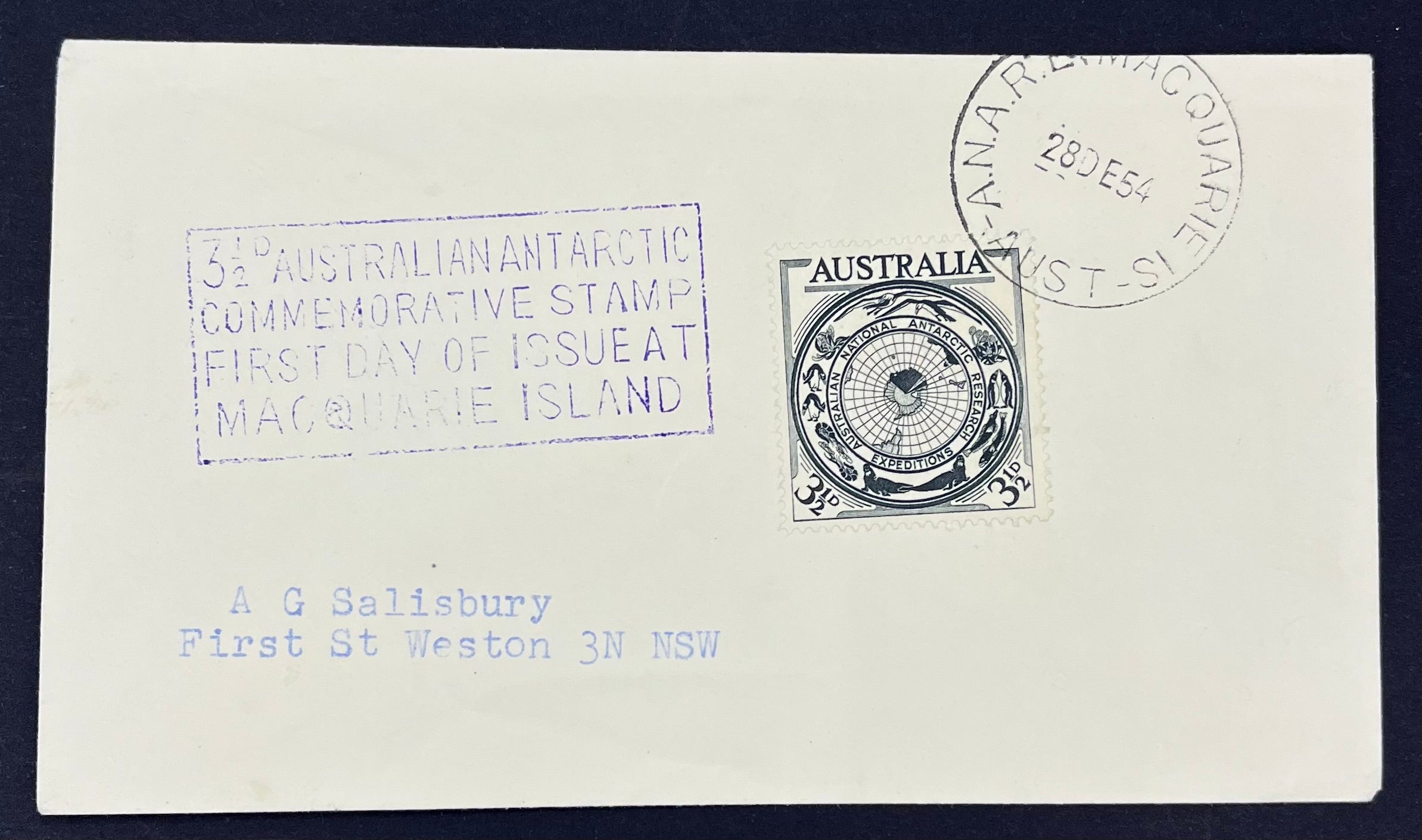 Antarctica 1954 - 3½d Australian Antarctic Commemorative Stamp. | Smith ...